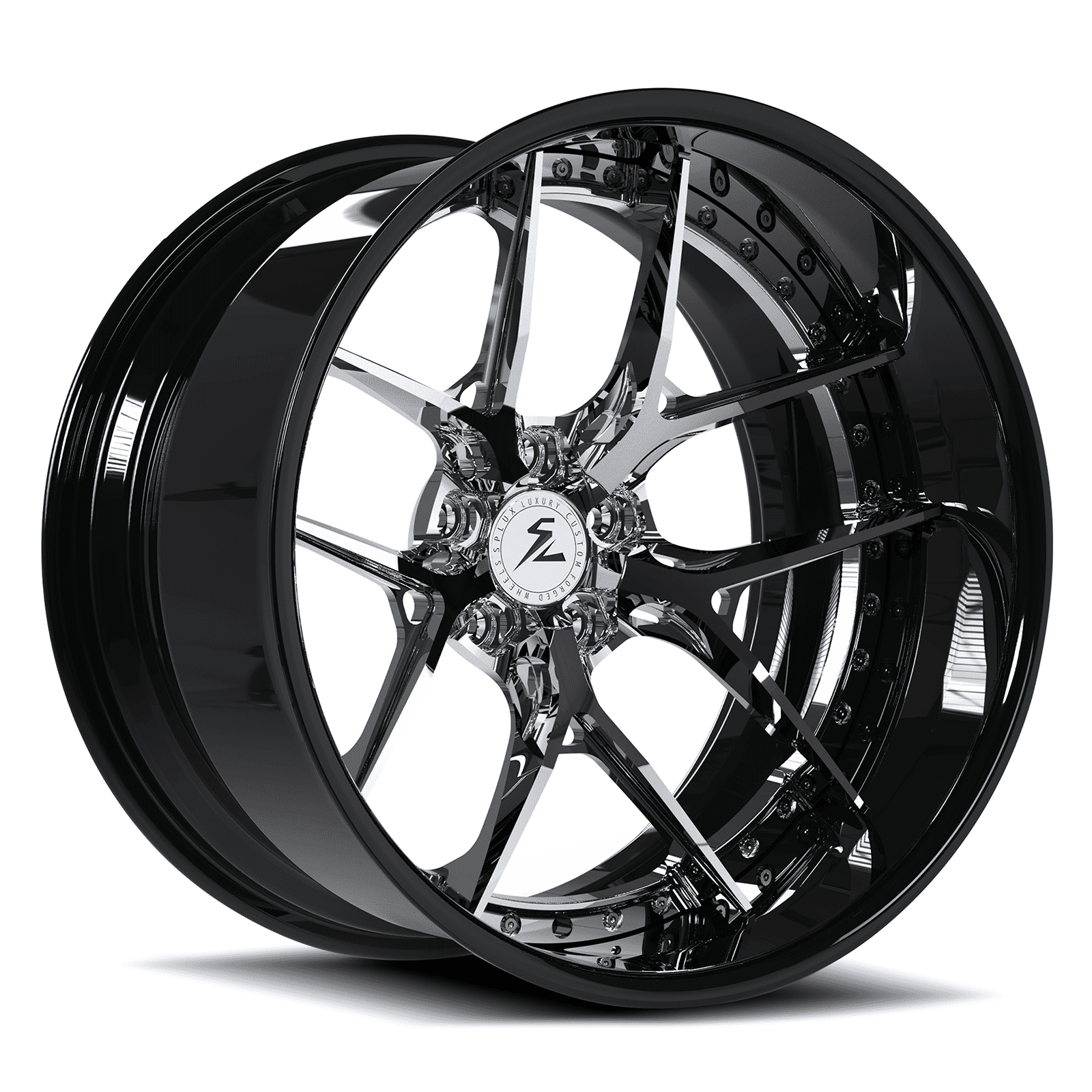Custom Chevy C10 Deep Dish Forged 2-Piece Chrome Black Wheels: SD-02 ...