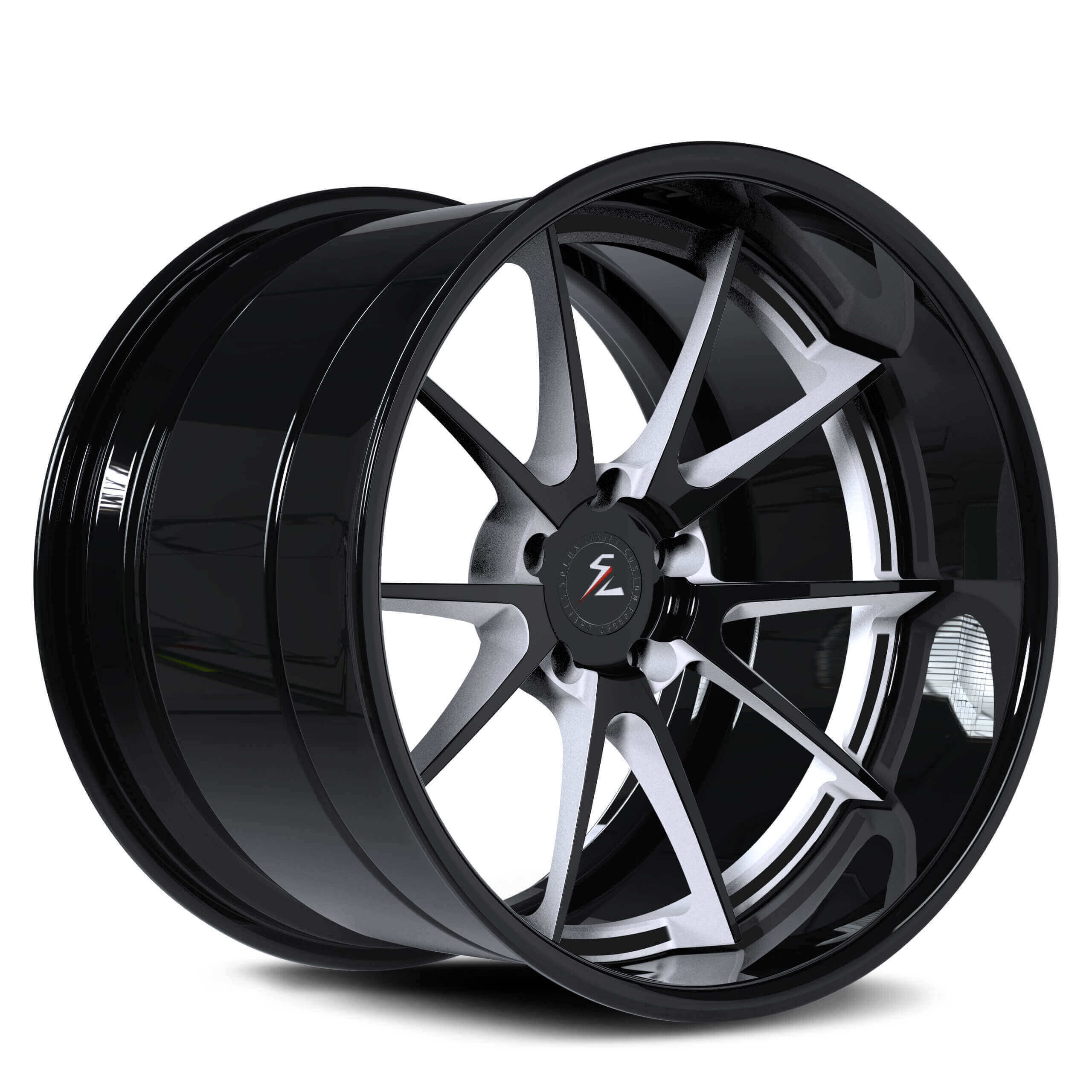 Ford Mustang SD-04 Custom Deep Dish Black,White Wheels - Splux Luxury ...