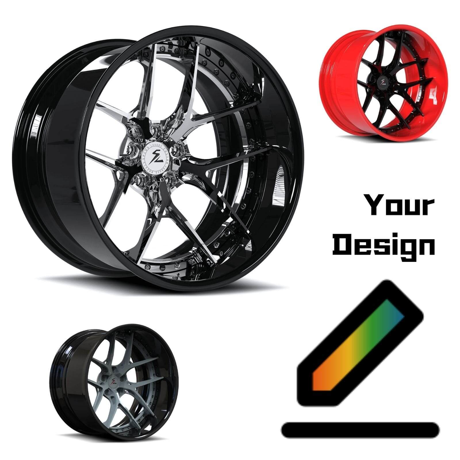 SD-02 Custom Deep Dish Forged 2-Piece Wheels - Splux Luxury Wheels